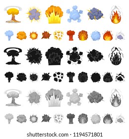 Different Explosions Cartoon Icons Set Collection Stock Vector (Royalty ...