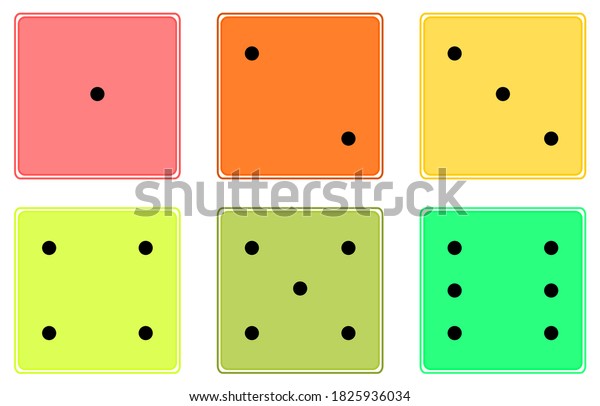 Different Faces Dice Showing Numbers 1 Stock-vektor (royaltyfri ...