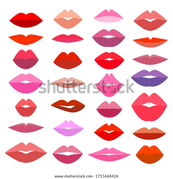 Different Forms Colors Woman Lips Stock Vector (Royalty Free ...