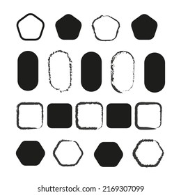 Different Grunge Frame Shapes Line Art Stock Vector (Royalty Free ...