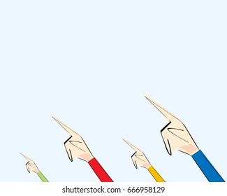 Different Hands Pointing Fingers One Direction Stock Vector (Royalty ...