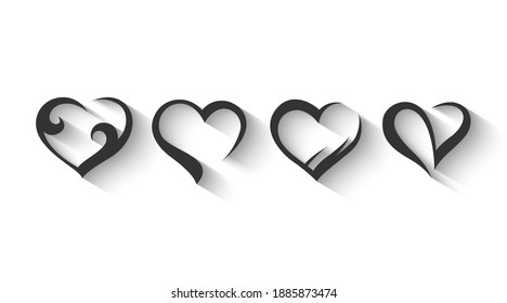 Different Heart Icons Design Vector Set Stock Vector (Royalty Free ...