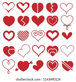 Different Hearth Shape Icons Stock Vector (Royalty Free) 1143490124 ...