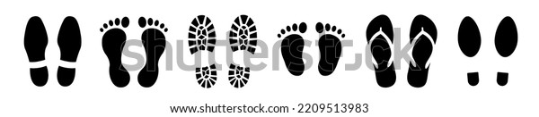 Different Human Footprints Collection Set Human Stock Vector (Royalty ...