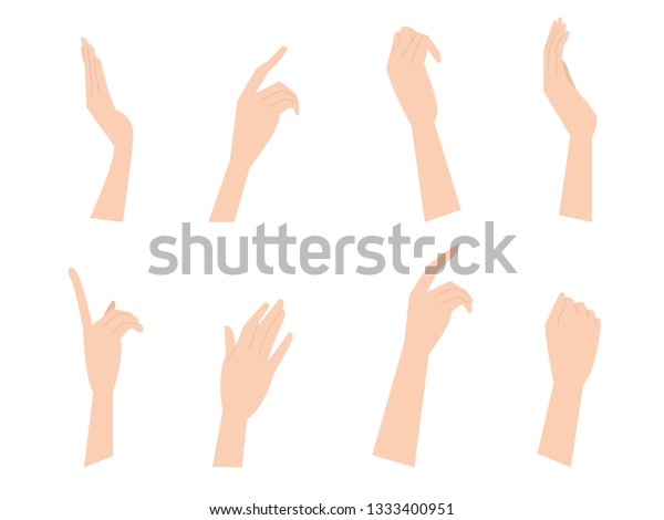 Different Human Hand Positions Color Icons Stock Vector (Royalty Free ...