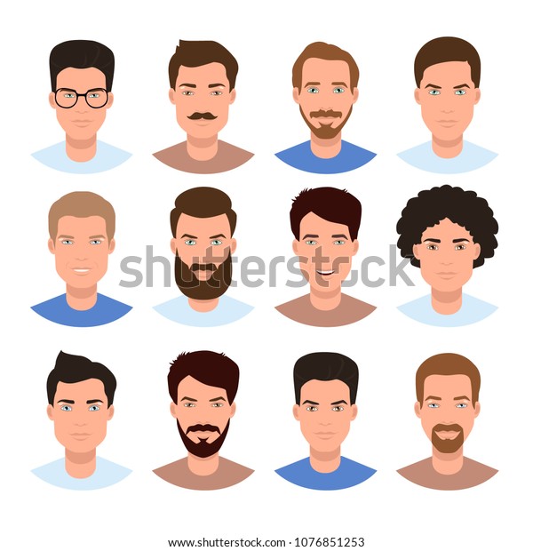 Different Human Race Male Faces Boys: เวกเตอร์สต็อก (ปลอดค่าลิขสิทธิ์ ...