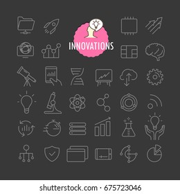 Different Innovation Icons Vector Collection Web Stock Vector (Royalty ...