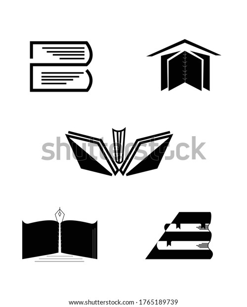 Different Kind Books Logos Stock Vector (Royalty Free) 1765189739 ...