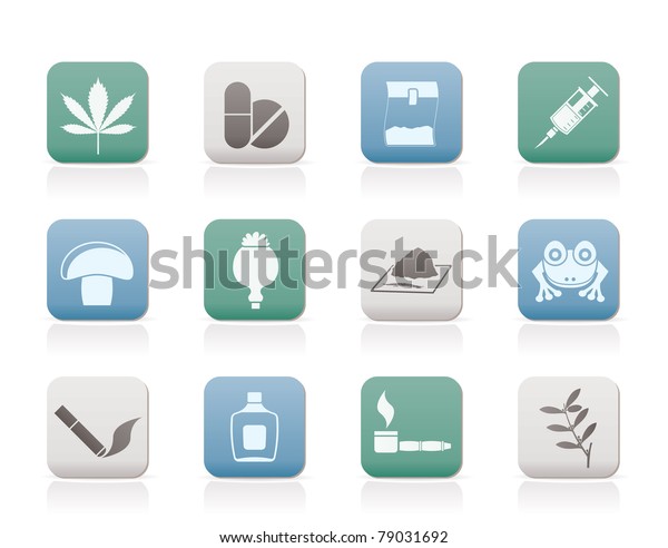 Different Kind Drug Icons Vector Icon Stock Vector (Royalty Free ...