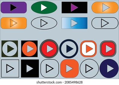 Different Kind Play Buttons Stock Vector (Royalty Free) 2085498628 ...