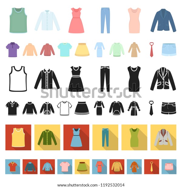 Different kinds of clothes cartoon icons in set collection for design ...