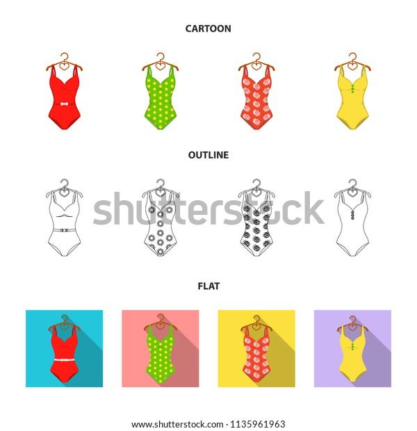 Different Kinds Swimsuits Swimsuits Set Collection Stock Vector ...