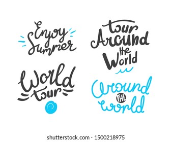 Different Lettering Logos Isolated On White 库存矢量图（免版税）1500218975 ...