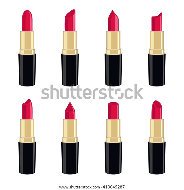Different Lipstick Shapes Vector Illustration Stock Vector (Royalty ...