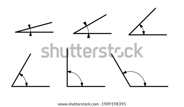 Different Mathematical Angles Isolated On White Stock Vector (Royalty ...