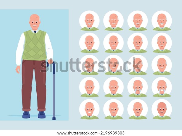 Different Mental States Senior Man Semi Stock Vector (Royalty Free ...
