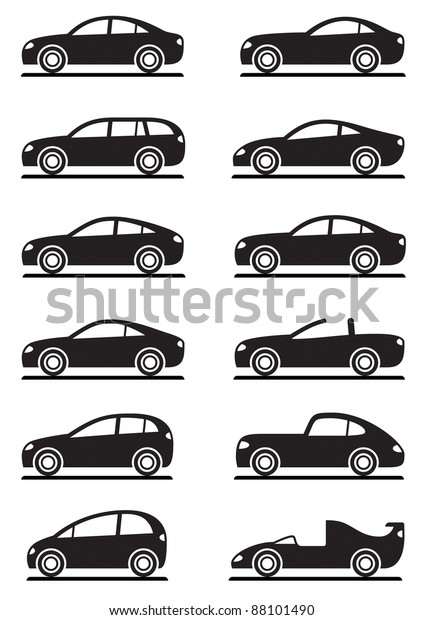 Different Modern Cars Vector Illustration: เวกเตอร์สต็อก (ปลอดค่า ...
