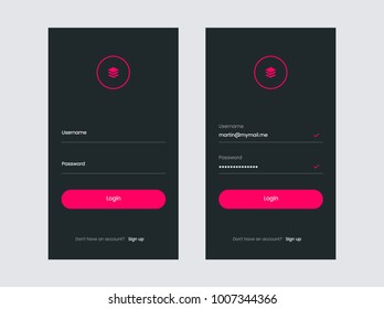 Different Modern Member Sign Login Screens: vector de stock (libre de ...