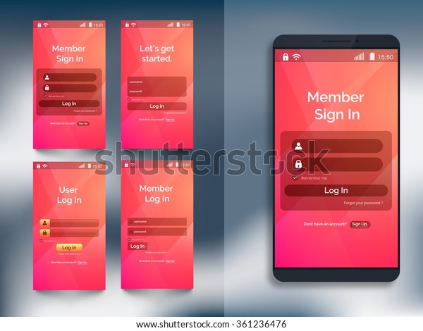 Different modern Member Sign In or Login Screens User Interface layouts ...