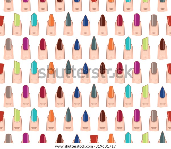 Different Nails Shape Seamless Vector Pattern Stock Vector (Royalty ...
