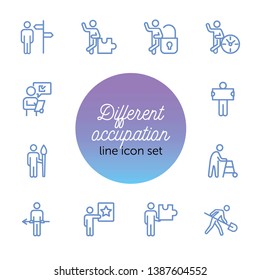 Different Occupation Line Icon Set Direction Stock Vector (Royalty Free ...