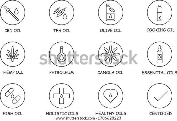 Different Oils Icon Set Vectors Including Stock Vector (Royalty Free ...
