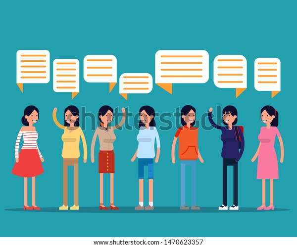 Different People Conversation Interactiono Poses Vector Stock Vector ...