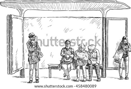 Bus Stop Drawing | Free download on ClipArtMag