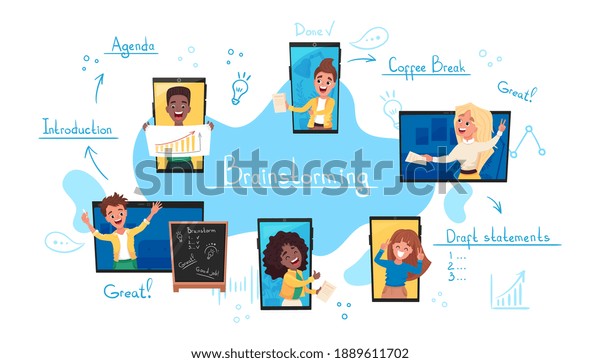 Different People Their Homes Connect Together Stock Vector (Royalty ...