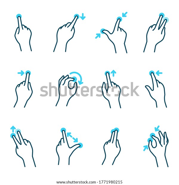 Different Phone Hand Gestures Set Modern Stock Vector (Royalty Free ...