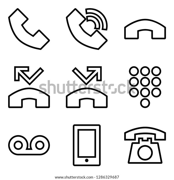 Different Phone Interactions Icons Stock Vector (Royalty Free ...