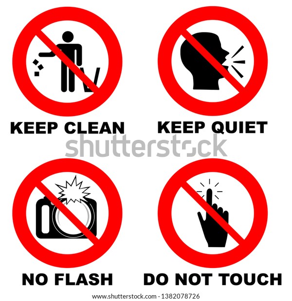 Different Prohibition Signs Red Circle No Stock Vector (Royalty Free ...