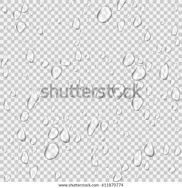 Unterschiedliche realistische transparente Wassertropfen. Glasblase ...