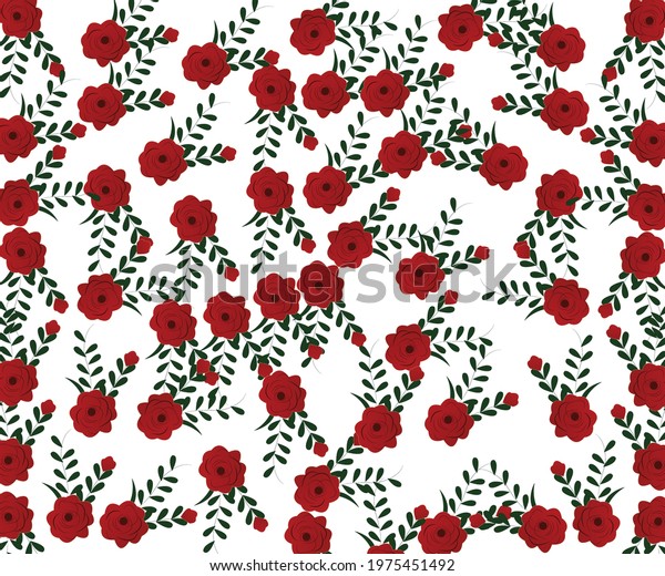 Different Repeated Flowers Roses Background Stock Vector (Royalty Free ...