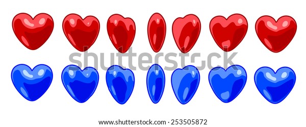 Different Rotation Heart Vector Illustration Stock Vector (Royalty Free ...