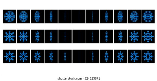 Different Rotation Snowflakes Animated Frame Vector Stock Vector ...