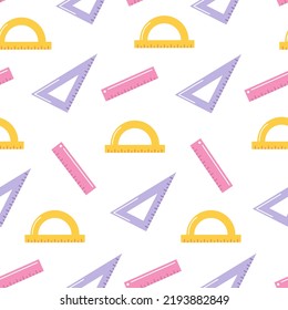 Different Rulers Schoolboy Vector Seamless Pattern Stock Vector ...