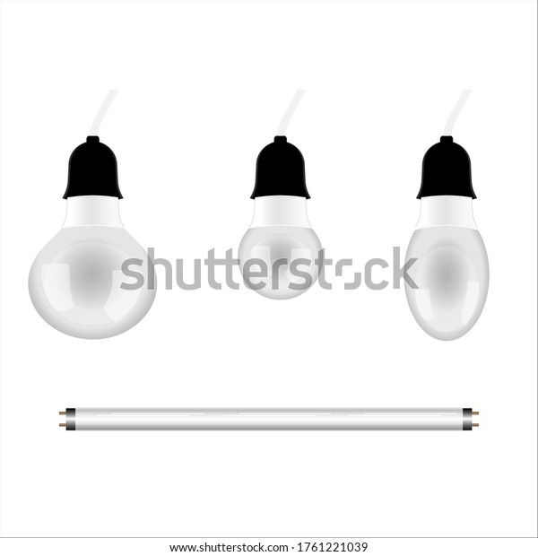 Different Shapes Size Fluorescent Led Light Stock Vector (Royalty Free ...