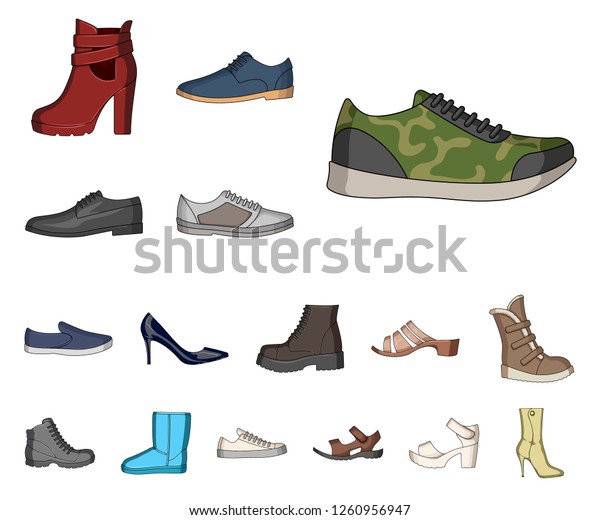 Different Shoes Cartoon Icons Set Collection Stock Vector (Royalty Free ...