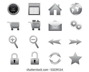 Different Silver Symbols On White Background Stock Vector (Royalty Free ...