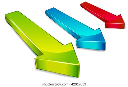 Different Size Arrows Showing Directions Business Stock Vector (Royalty ...