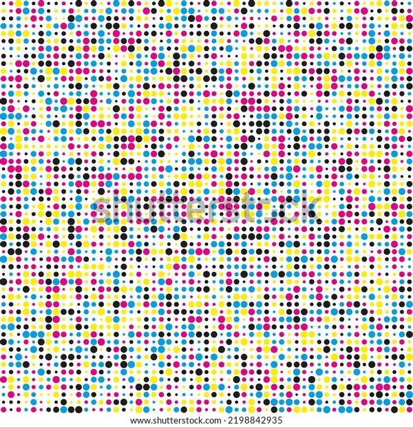 Different Sized Cmyk Dots Halftone Pattern Stock Vector (Royalty Free ...