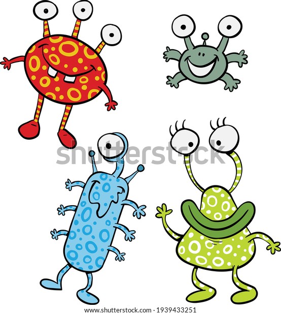 Different Sizes Colors Aliens: стоковая векторная графика (без ...