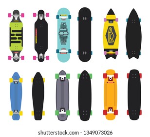 Different Skateboard Types Vector Stock Vector (Royalty Free) 1349073029