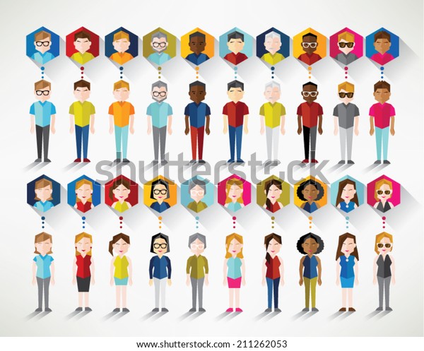 Different Social Groups People Icon Vector Stock Vector (Royalty Free ...