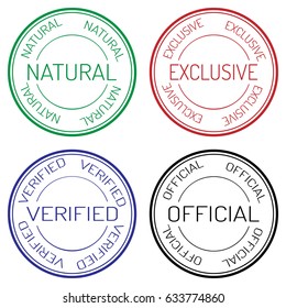 Different Stamp Tamplate On White Background Stock Vector (Royalty Free ...