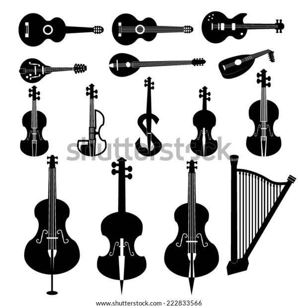 Different String Instruments Stock Vector (Royalty Free) 222833566 ...