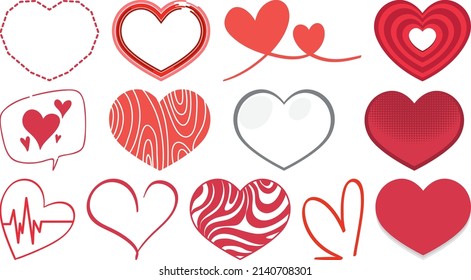 Different Style Hearts Isolated On White Stock Vector (Royalty Free ...