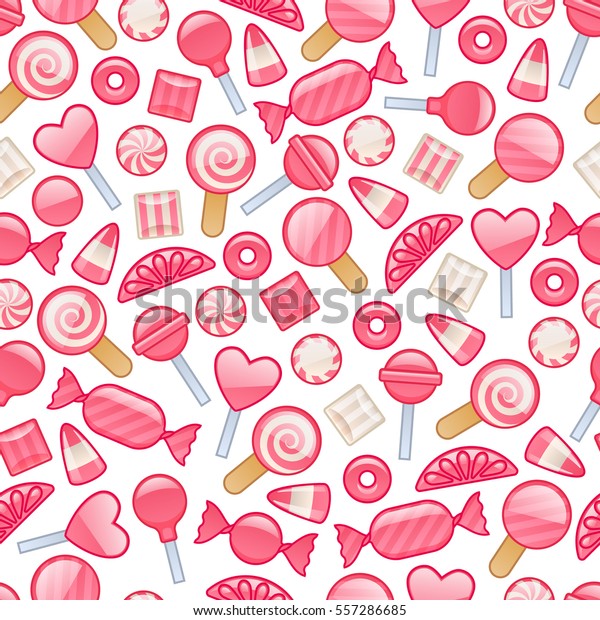 Vektor Stok Different Sweets Icons Marshmallow Gummy Bear (Tanpa ...