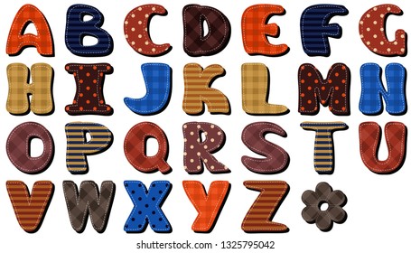 Scrapbook Alphabet On White Background Stock Vector (Royalty Free ...